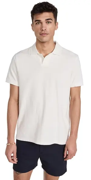 Club Monaco Johnny Collar Polo - White/blanc