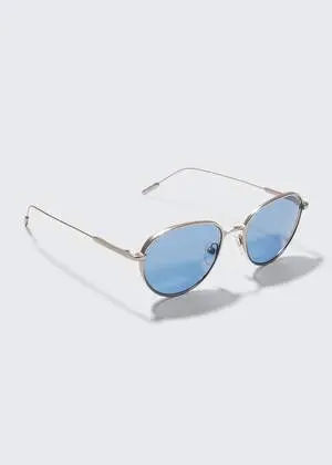Zegna ZEGNA Metal Round Frame Sunglasses 15v Sgunblu