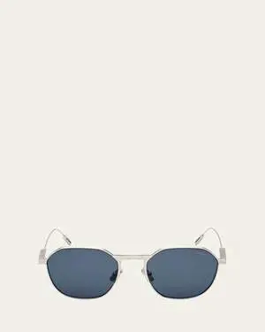 Zegna ZEGNA Metal Round Frame Sunglasses Grey