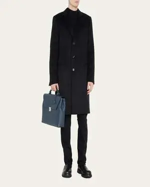 VALEXTRA Avietta Pebble Leather Briefcase - Blu Bb
