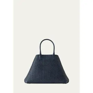 Akris Ai Small Plaid Braided Top-handle Bag