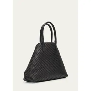 Akris Ai Small Plaid Braided Top-handle Bag