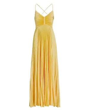 A.L.C. Aries Pleated Cut-Out Gown Yellow
