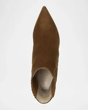 Veronica Beard 95mm Lisa Suede Stiletto Booties - Chestnut