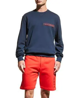 Alexander McQueen Men's Logo-tape Sweatshirt - Dusty Blue