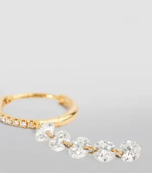 PERSEE Diamond Hoop Single Earring - Gold