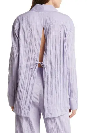 & Other Stories Crinkle Split Back Button-up Shirt