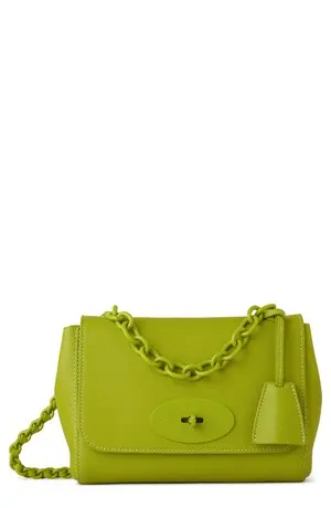 Mulberry Lily Crinkle Leather Top Handle Bag - Acid Green