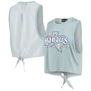 THE WILD COLLECTIVE Texas Rangers Open Back Twist-tie Tank Top - Light Blue