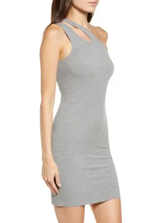 SKIMS Cutout Collection One-shoulder Ribbed Dress - Heather Grey