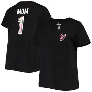 Profile San Francisco Giants #1 Mom 2-hit V-neck T-shirt - Black