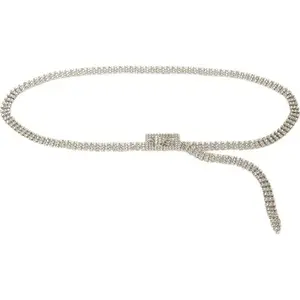 B-low The Belt Baby Farah Crystal Skinny Belt - Silver