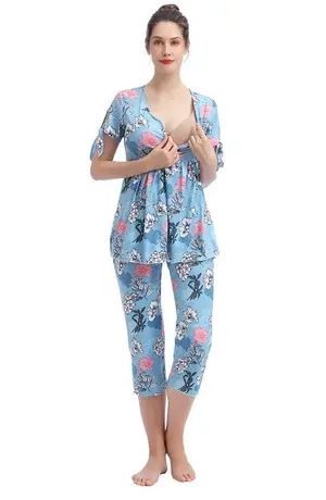 KIMI + KAI Daya Floral Maternity/nursing Pajamas