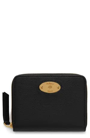Mulberry Small Zip Around Leather Wallet - Black