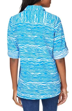 Foxcroft Tamara Coastal Waves Cotton Tunic