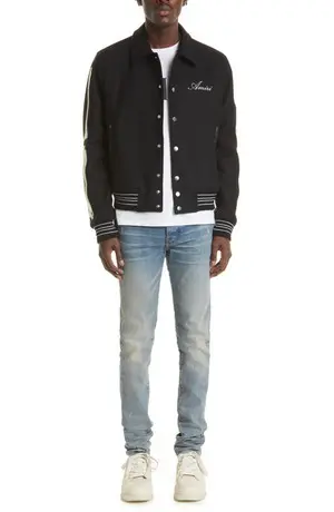 Amiri Bones Wool Varsity Jacket