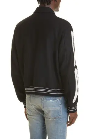 Amiri Bones Wool Varsity Jacket