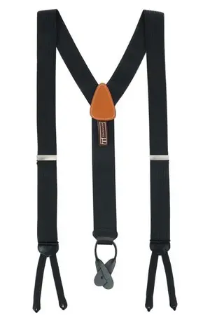 Trafalgar Regal Silk Formal Suspenders - Black