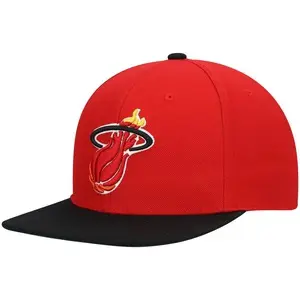 Mitchell & Ness Black Miami Heat Hardwood Classics Team Two-tone 2.0 Snapback Hat