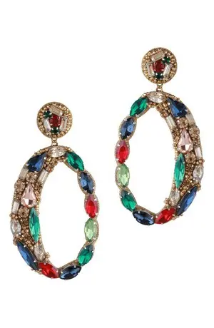 Deepa Gurnani Freida Statement Drop Earrings Multi
