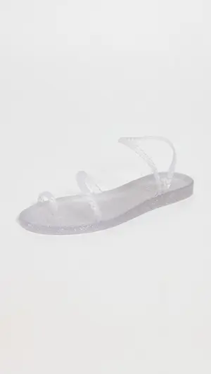 ANCIENT GREEK SANDALS Eleftheria Jelly Sandals - Clear/silver Glitter