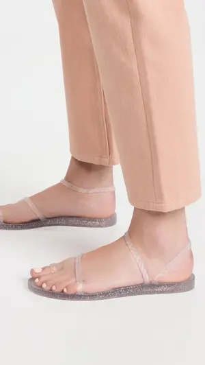 ANCIENT GREEK SANDALS Eleftheria Jelly Sandals - Clear/silver Glitter