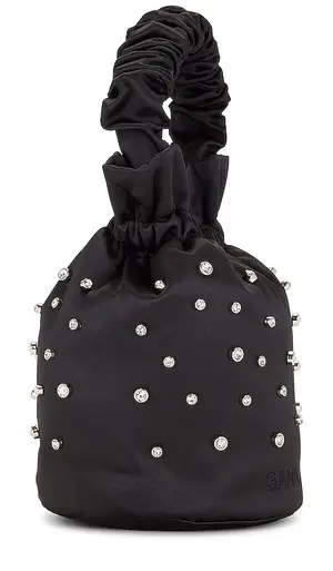 GANNI Occasion Ruched Top Handle Bag