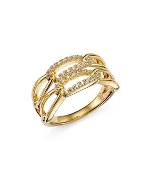 Bloomingdale'S Diamond Double Link Ring - Gold
