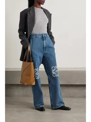 Loewe Anagram Baggy Wide-leg Jeans - Blue