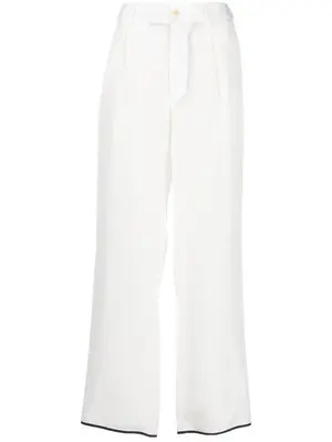 MAISON JEJIA Contrasting-trim Detail Trousers - White