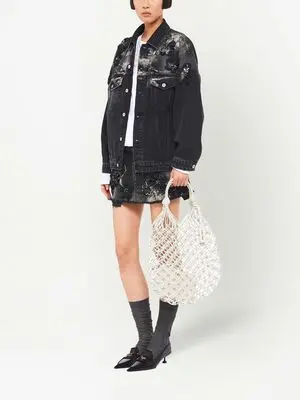 Miu Miu Woven Nappa Leather Tote Bag