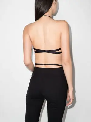 NENSI DOJAKA Sheer Panelled Halterneck Bra