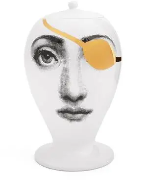 FORNASETTI Pirata Ceramic Vase - Gold