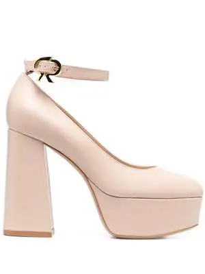 GIANVITO ROSSI Manila 120mm Leather Platform Pumps - Neutrals