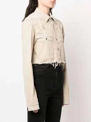 Rick Owens Raw-cut Cropped Shirt Jacket