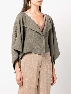 Voz Cropped Knitted Bolero - Grey