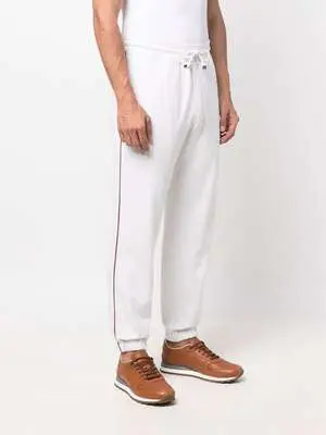Brunello Cucinelli Striped-edge Cotton Track Pants