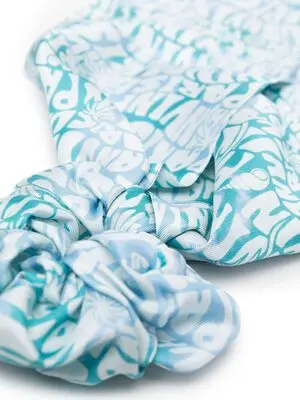 LANVIN Logo-print Scrunchie - Blue