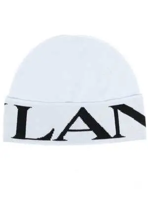 LANVIN Intarsia-knit Wool Beanie - Blue