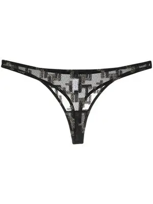 ERES Semi-sheer Thong - Black