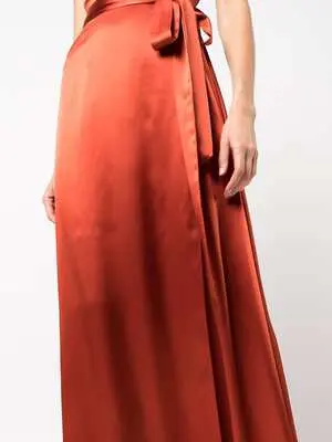 Voz Silk Maxi Wrap Dress - Red
