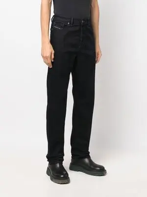 DIESEL® Logo Patch Straight-leg Jeans