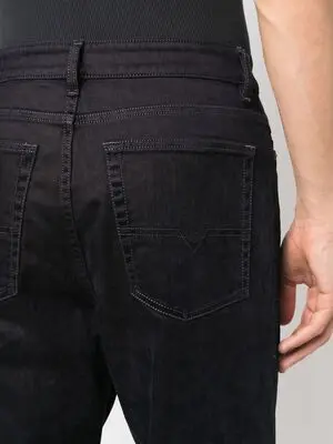 DIESEL® Logo Patch Straight-leg Jeans