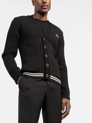 Valentino Garavani Ribbed-knit V-neck Cardigan