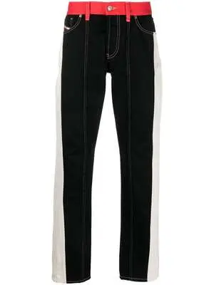 DIESEL® Colour-block Straight-leg Jeans