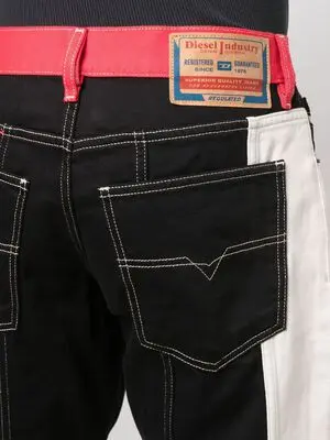 DIESEL® Colour-block Straight-leg Jeans