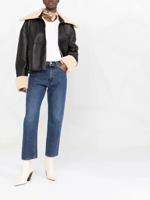TOTEME Cropped Straight-leg Jeans - Blue
