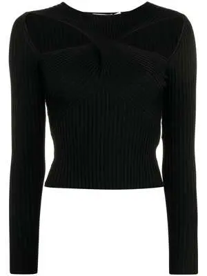 SELF-PORTRAIT Cut-out Knitted Top