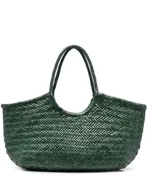 Dragon Diffusion Nantucket Interwoven Leather Tote Bag - Green