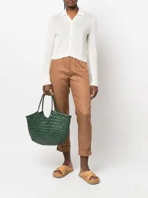 Dragon Diffusion Nantucket Interwoven Leather Tote Bag - Green
